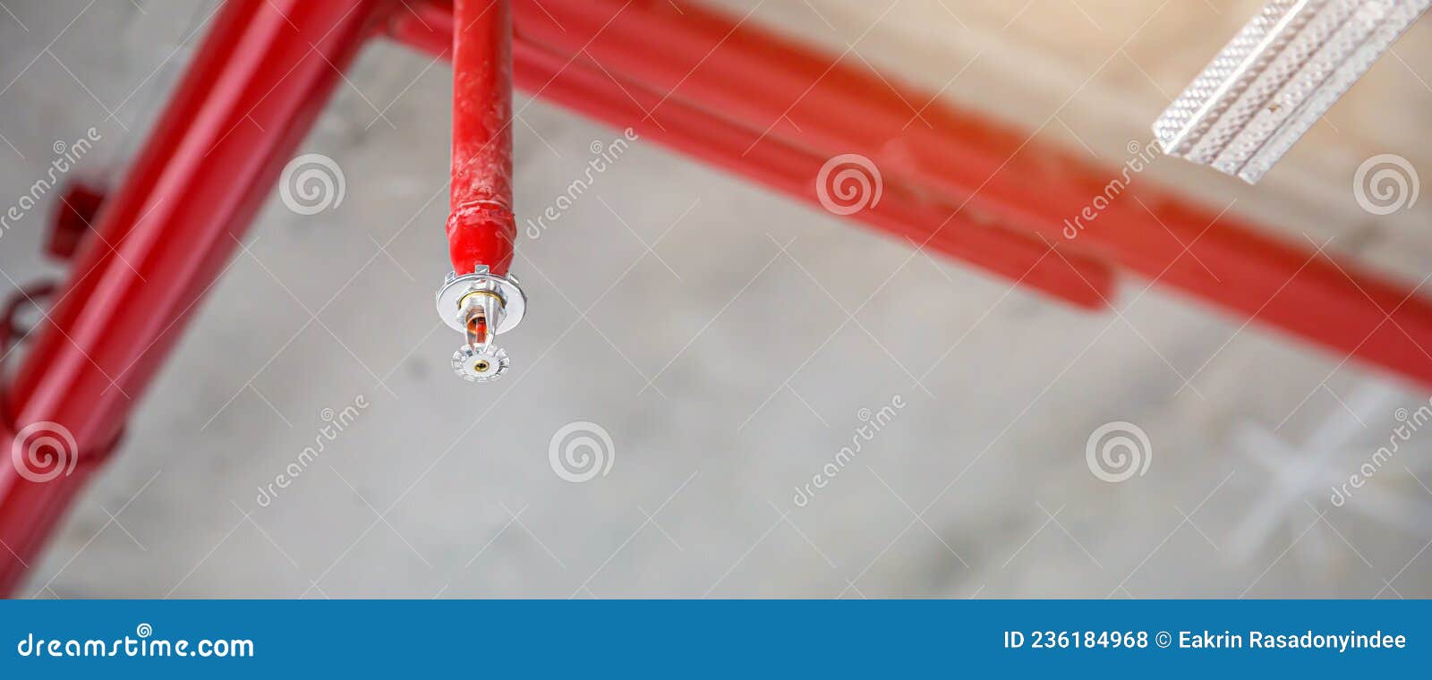 Close-up Fire Sprinkler on the Ceiling for Safety Security System ...