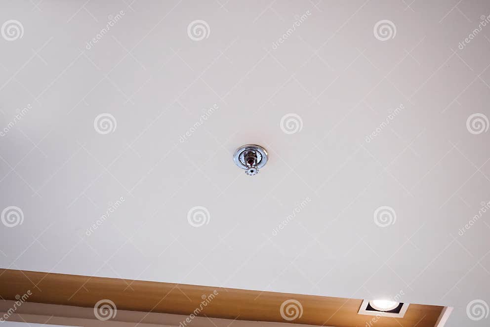 Fire Detector and Automatic Ceiling Fire Sprinkler Stock Image - Image ...