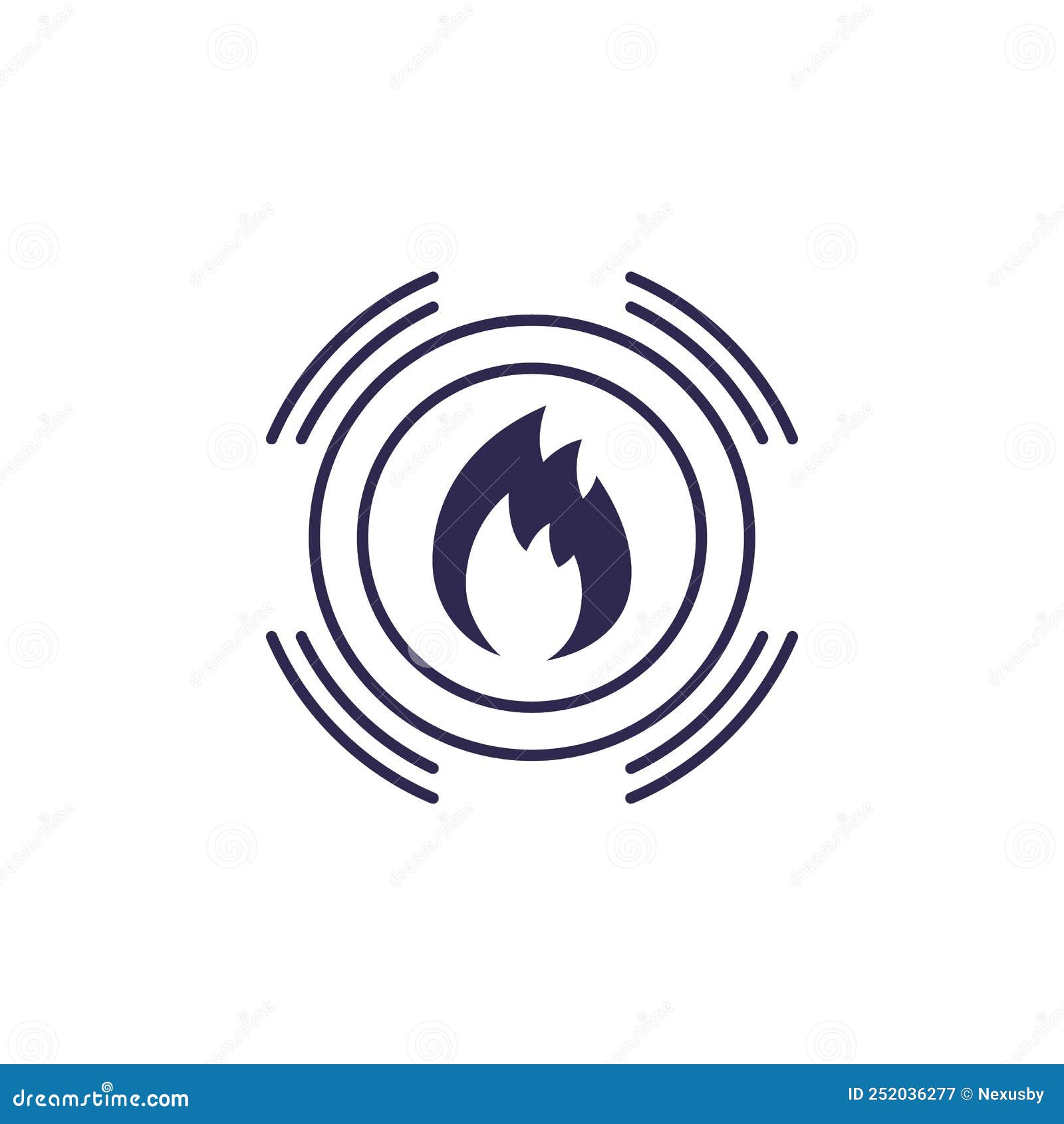 Fire Detector, Sensor Icon on White Stock Vector - Illustration of ...