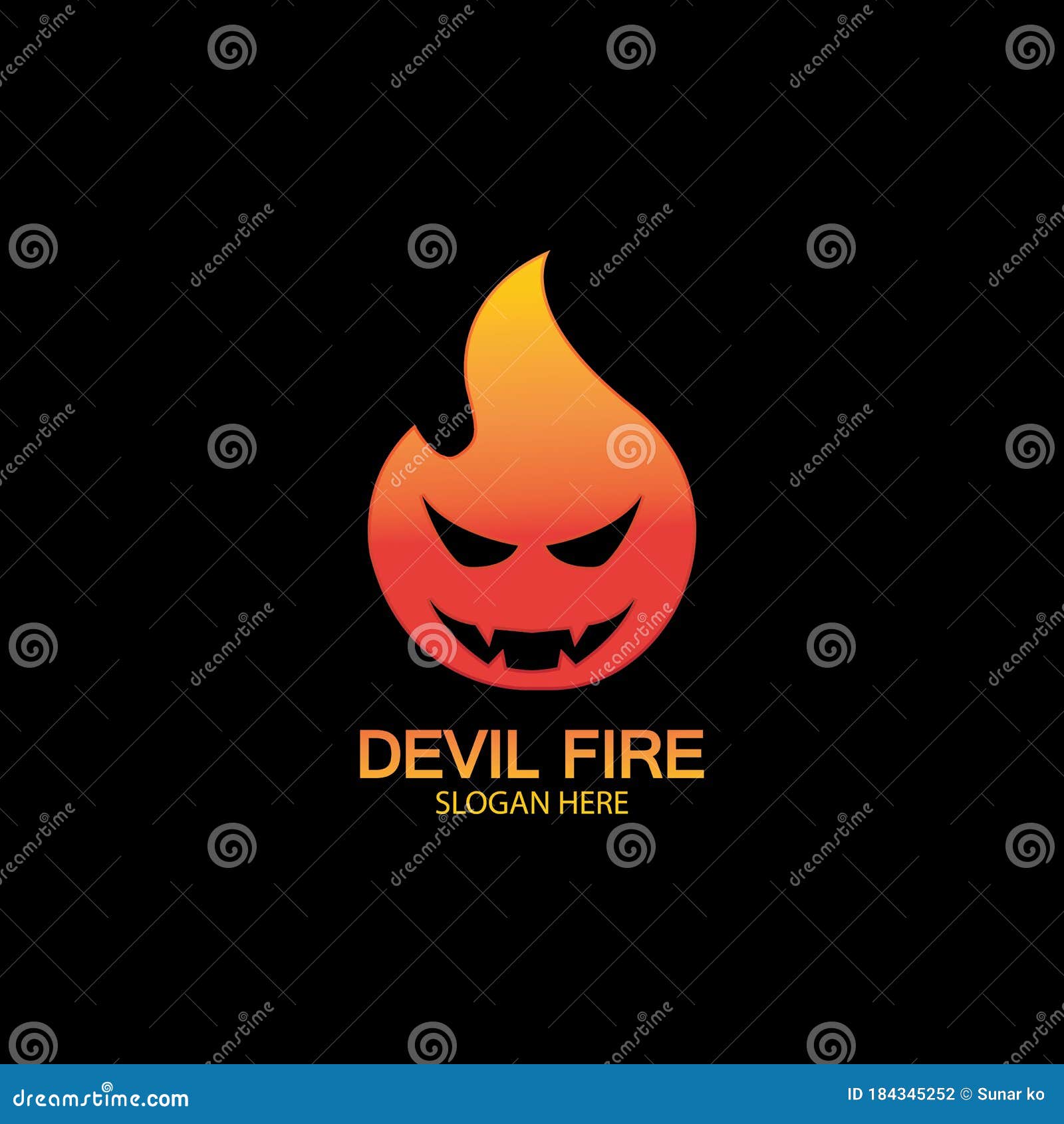 Fire Devil Logo Template Vector Icon Stock Vector - Illustration of ...