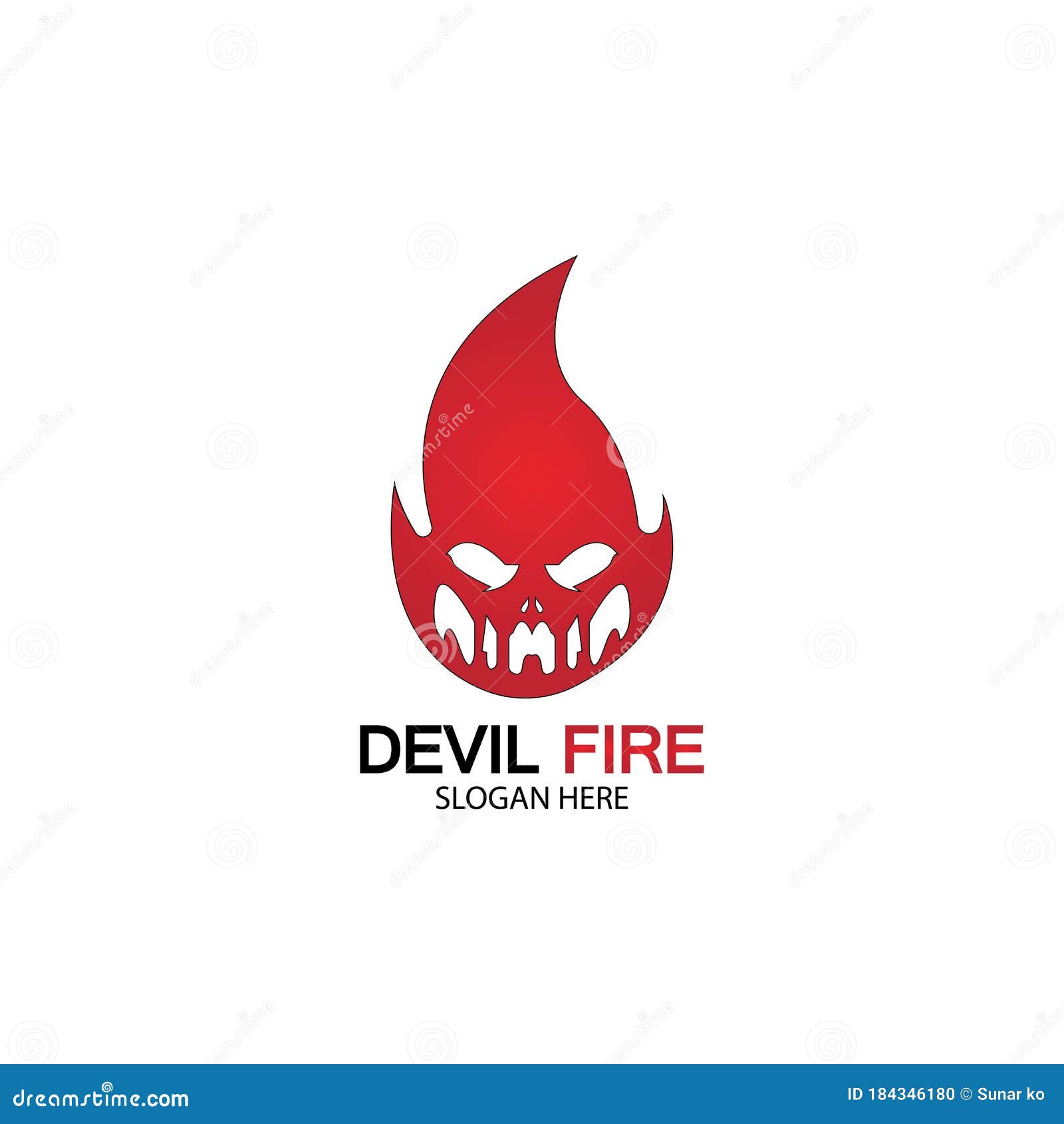 Fire Devil Logo Template Vector Icon Stock Vector - Illustration of ...