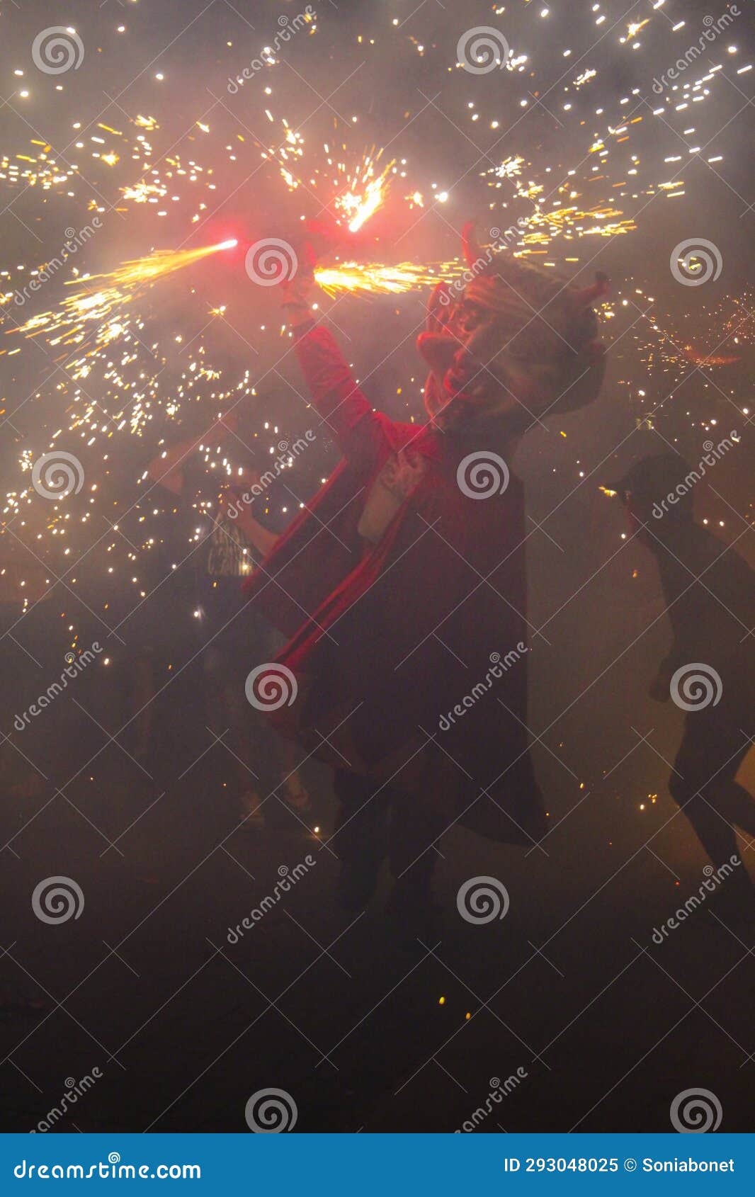 Fire and Devils Called Correfocs on the Street Stock Image - Image of ...