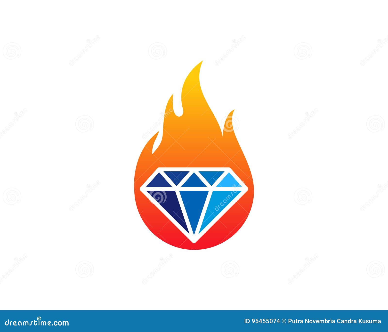 Fire Diamond Icon Logo Design Element Stock Vector - Illustration of ...