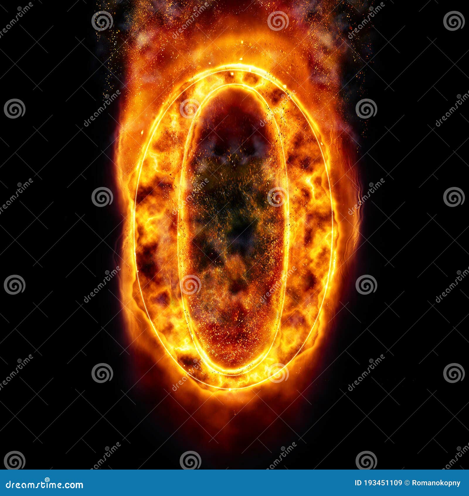 Fire digit 0. stock illustration. Illustration of symbol - 193451109
