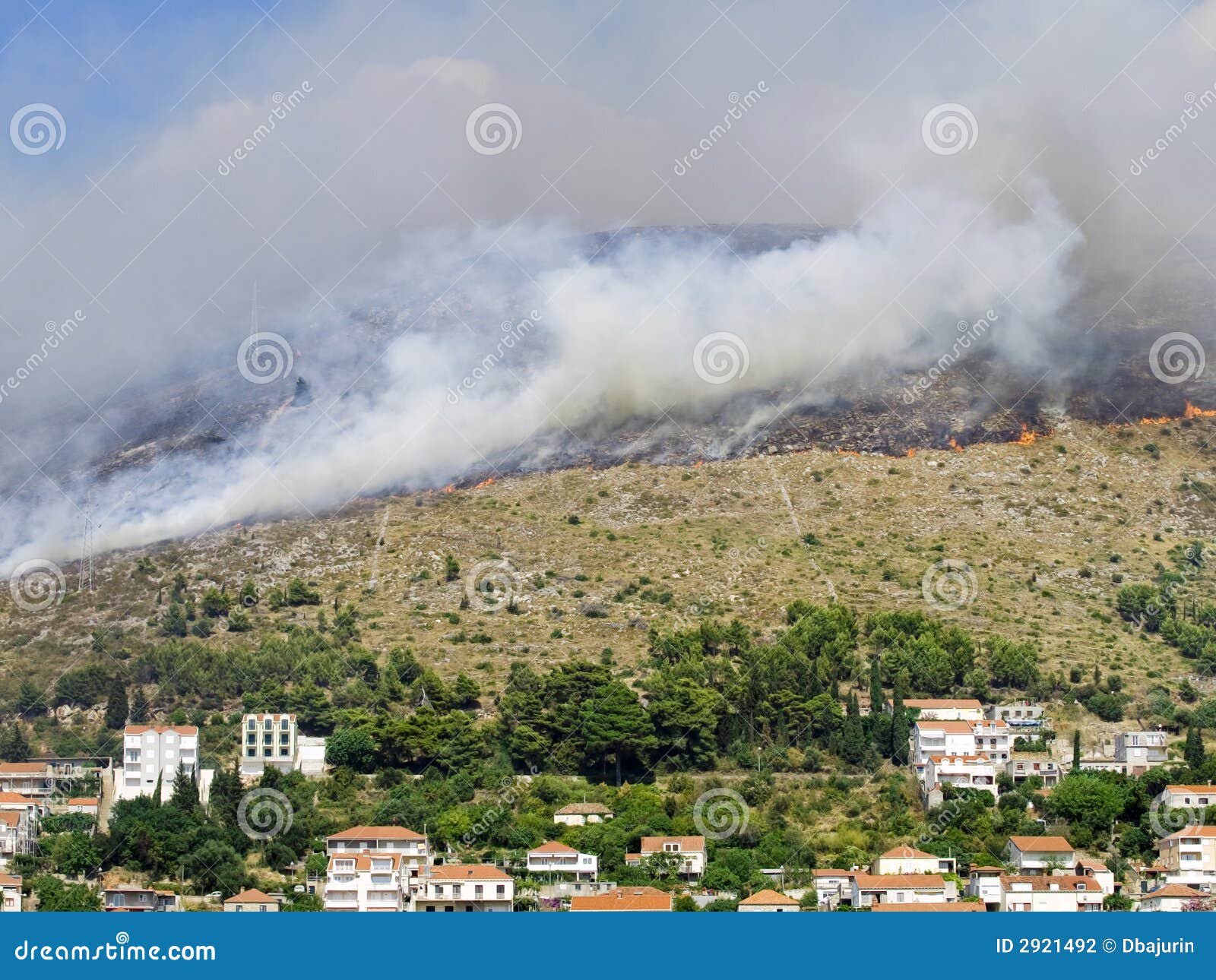 Fire disaster stock photo. Image of smoke, dubrovnik, croatia - 2921492