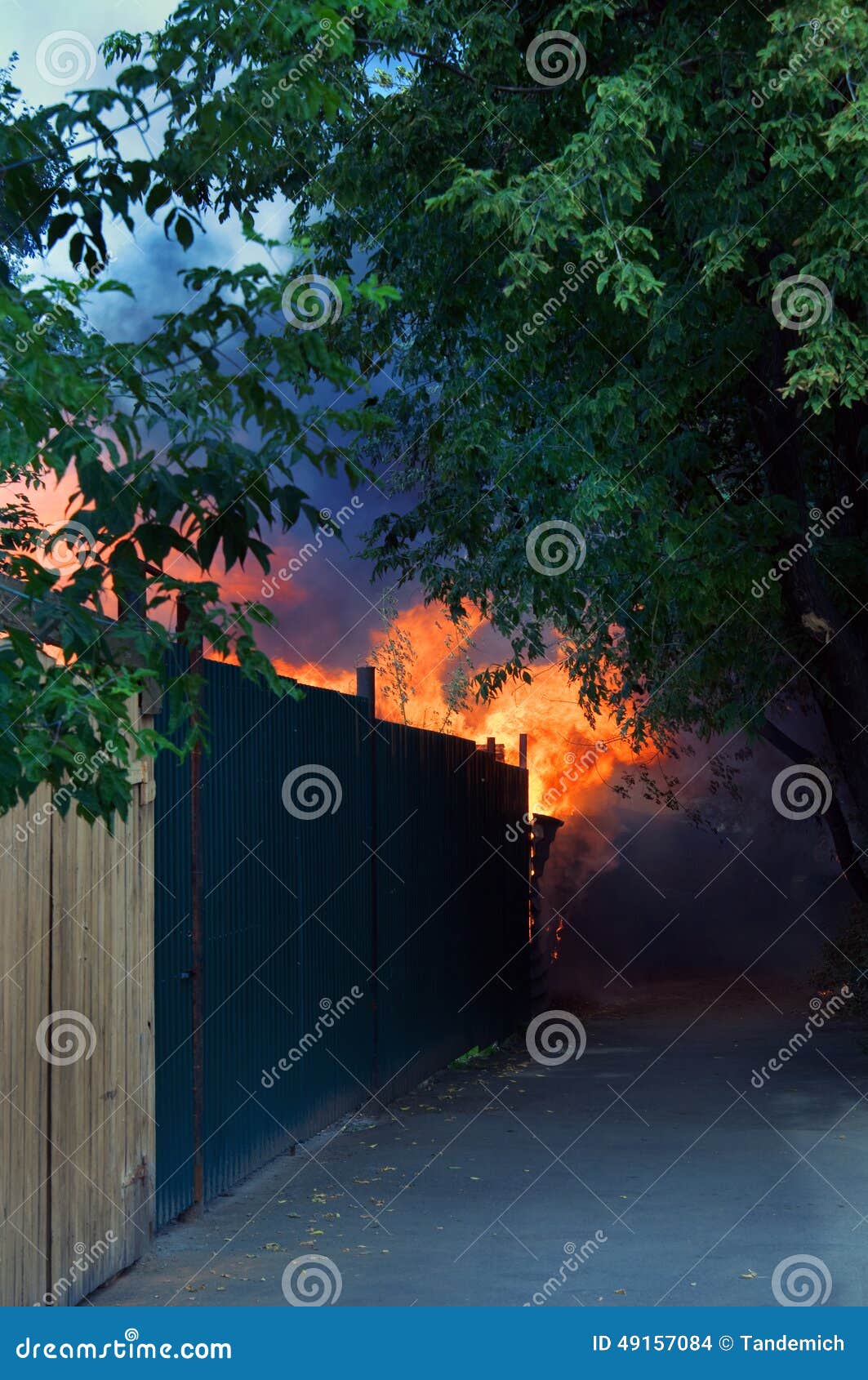 Fire disaster stock photo. Image of smoke, destruction - 49157084