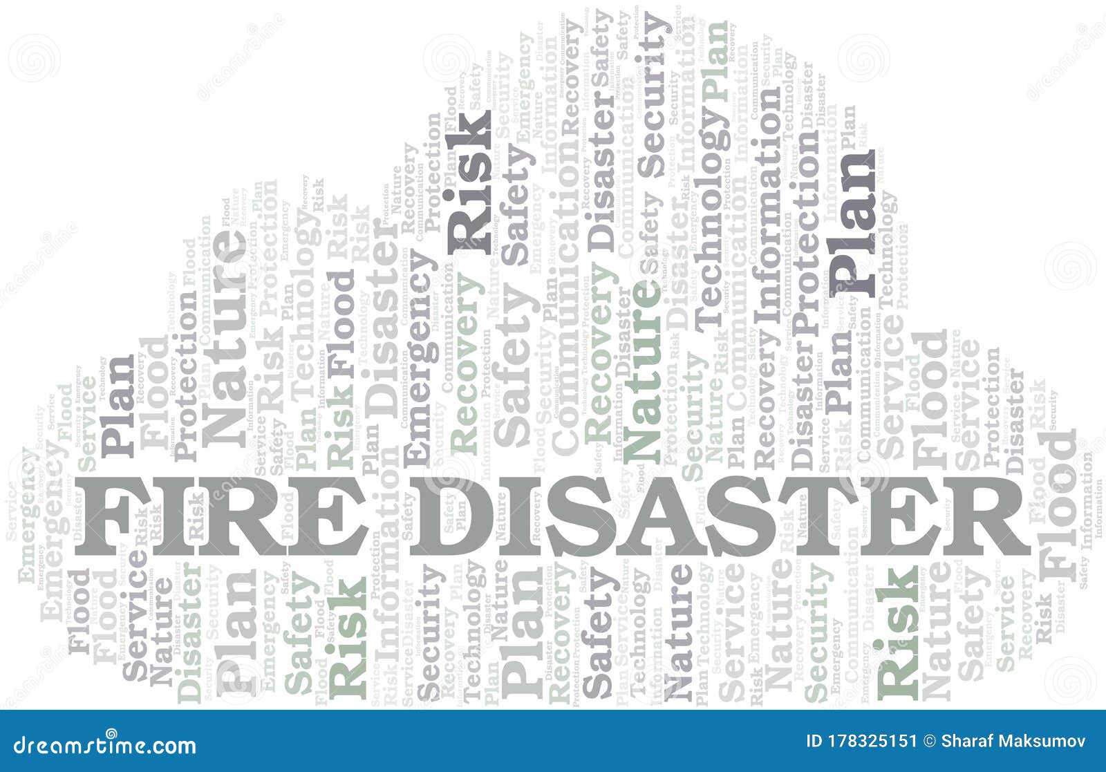 Fire Disaster Typography Vector Word Cloud. Stock Illustration ...