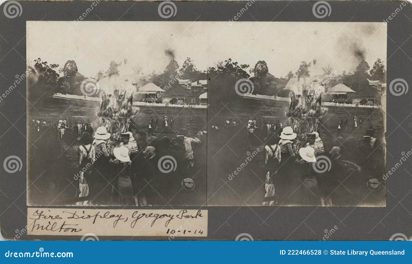 Fire Display At Gregory Park, Milton, 1914 Picture. Image: 222466528