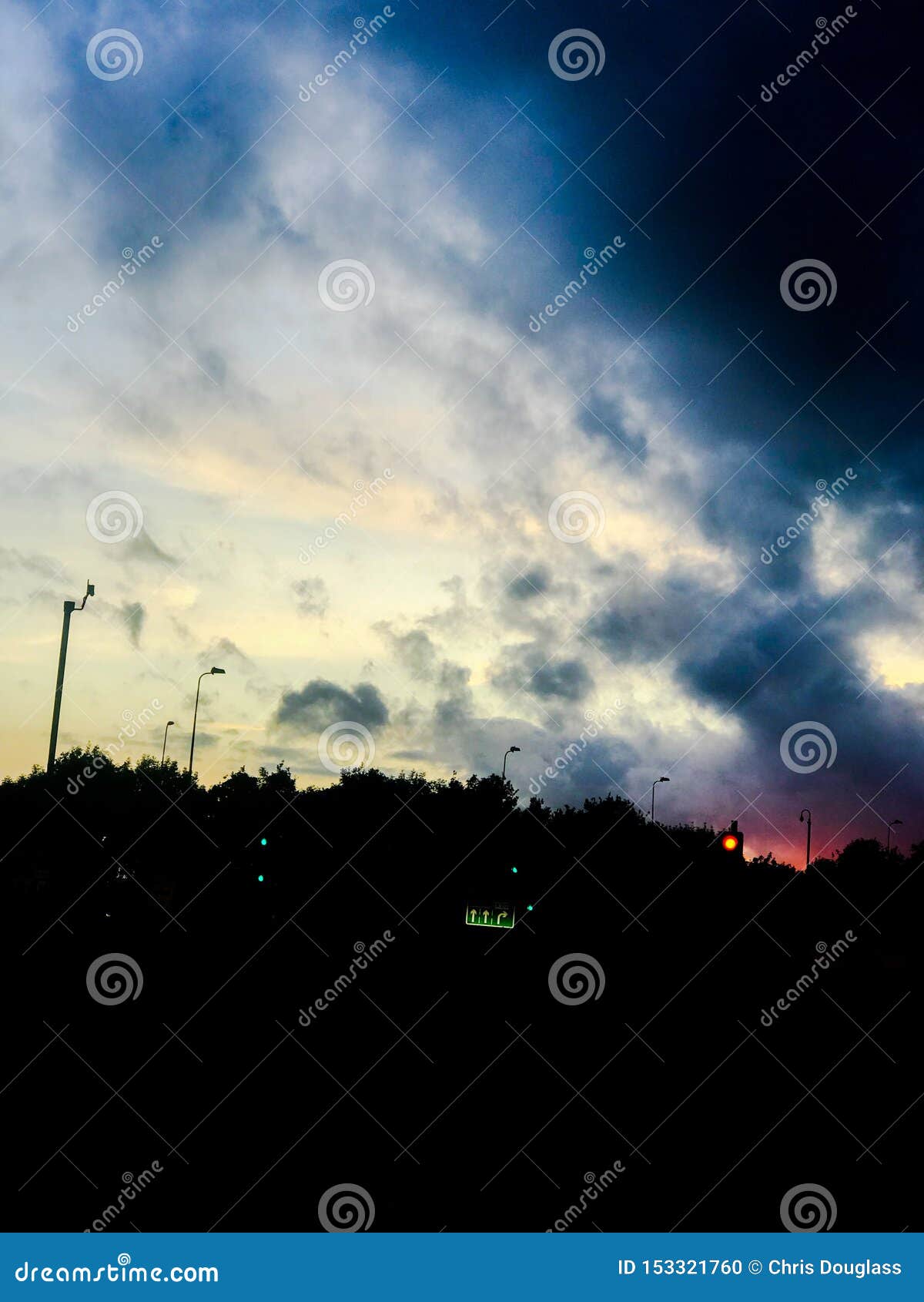 Fire in the Distance Driving at Dusk Stock Photo - Image of dusk ...