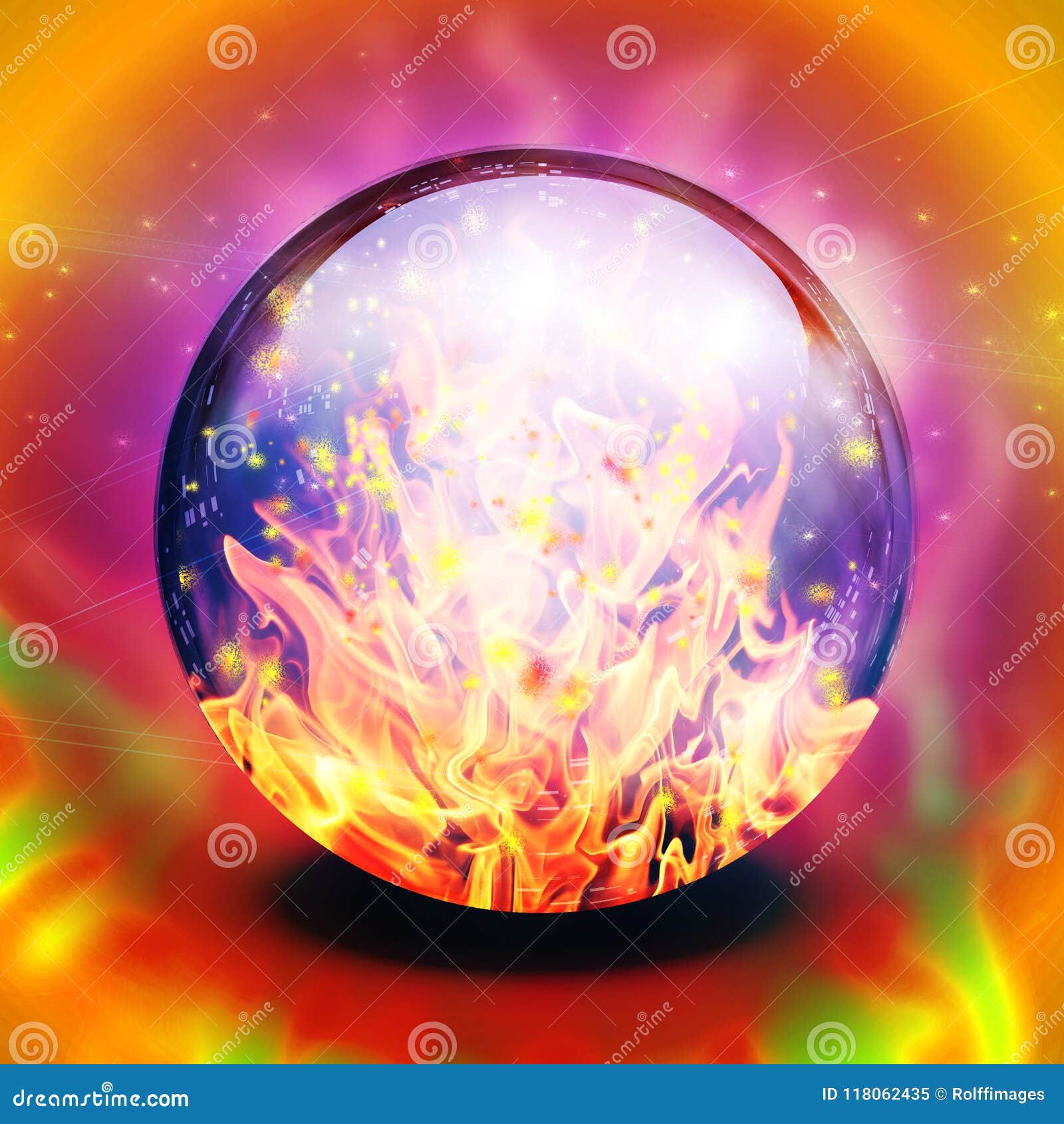 Flaming sphere stock illustration. Illustration of burning - 118062435