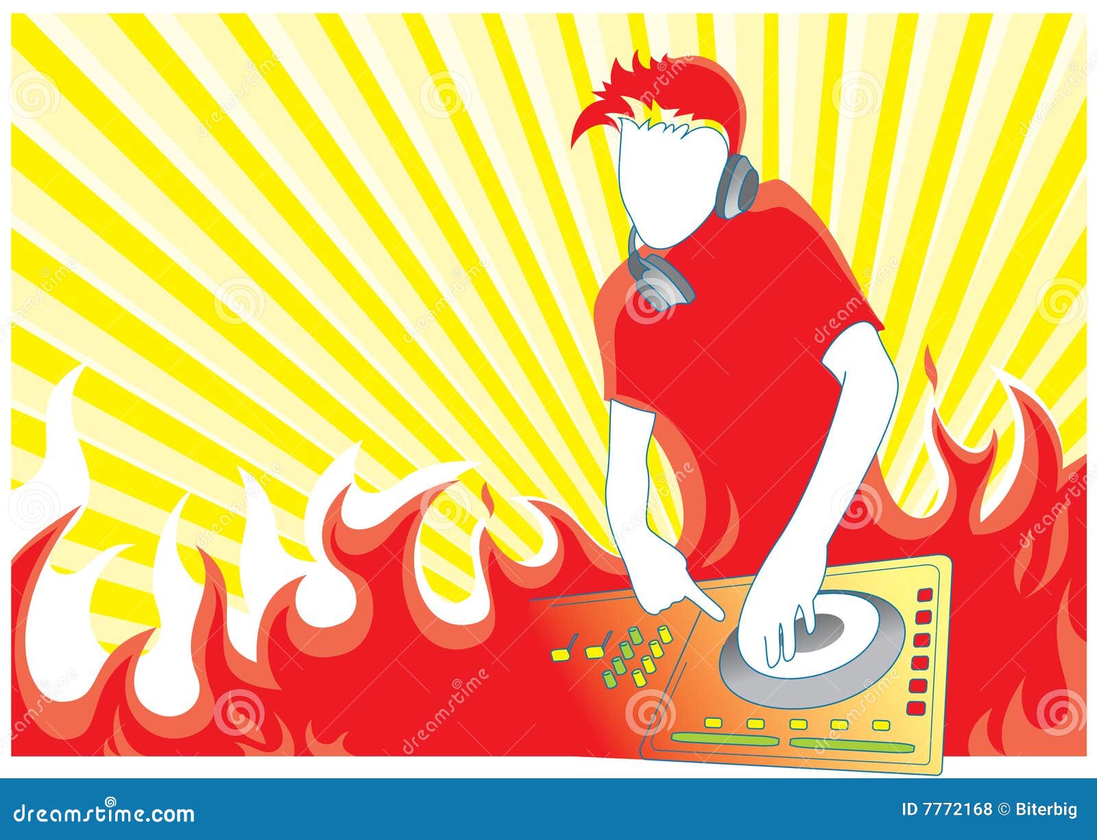 Fire dj stock vector. Illustration of clubbing, color - 7772168
