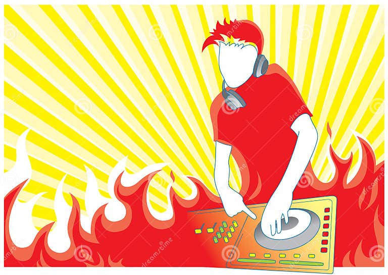 Fire dj stock vector. Illustration of clubbing, color - 7772168