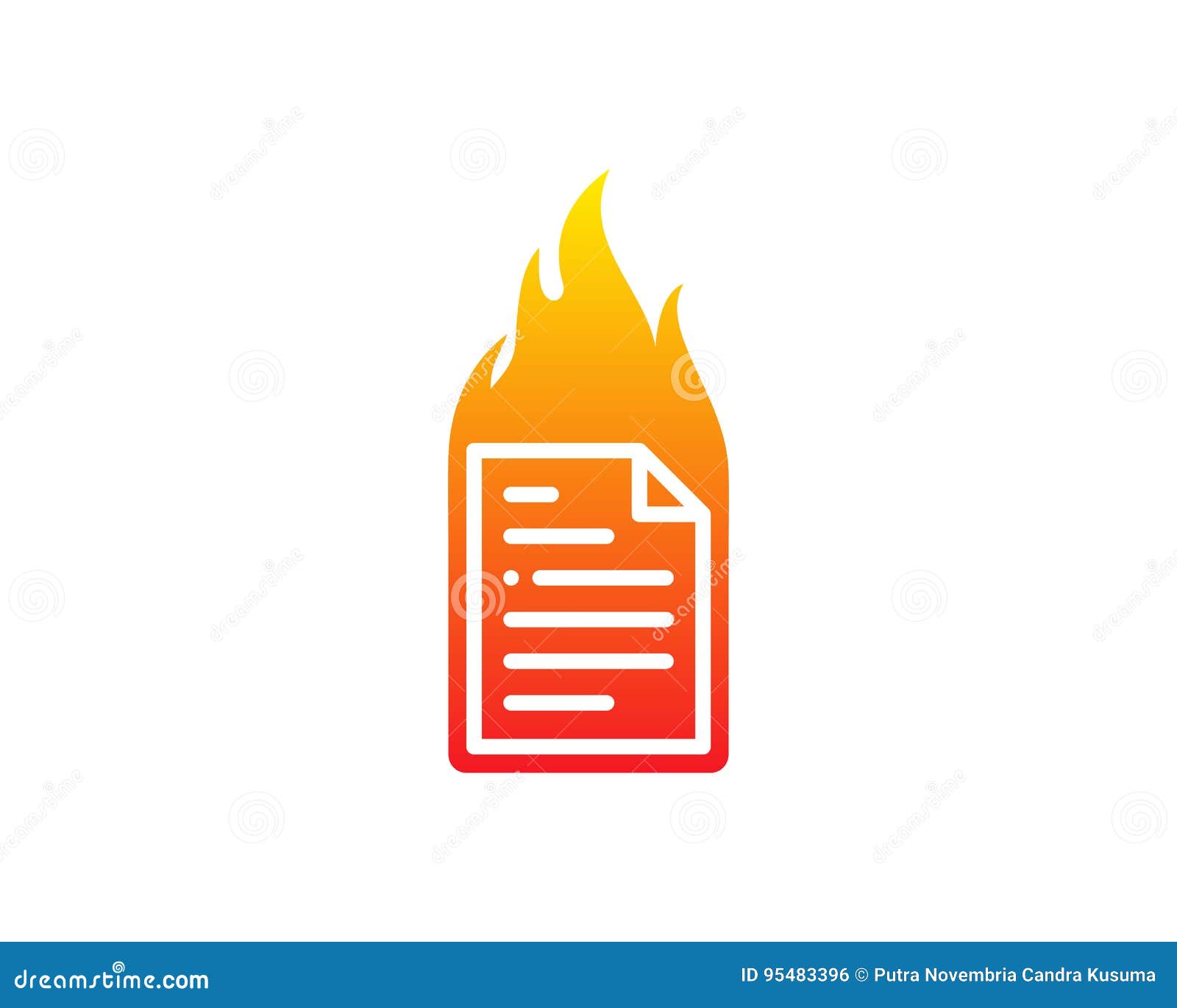 Fire Document Icon Logo Design Element Stock Vector - Illustration of ...