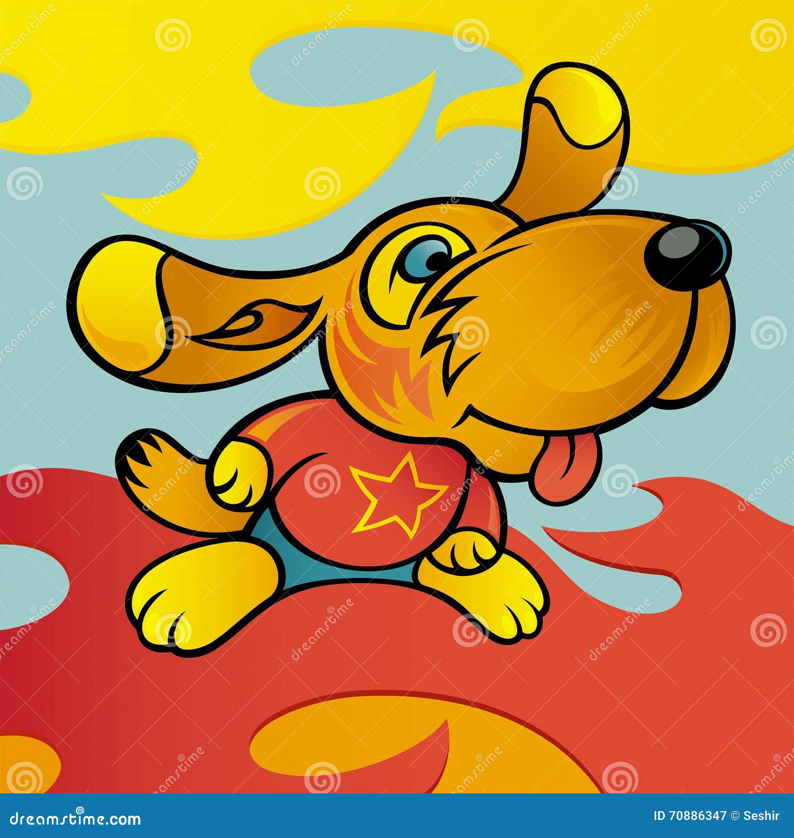 Fire dog stock vector. Illustration of cartoon, symbol - 70886347