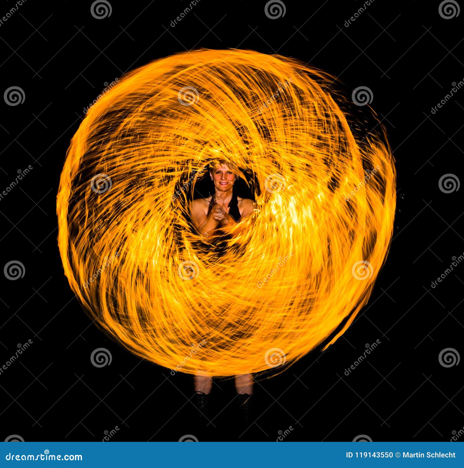 Fire donut in the night stock photo. Image of eater - 119143550