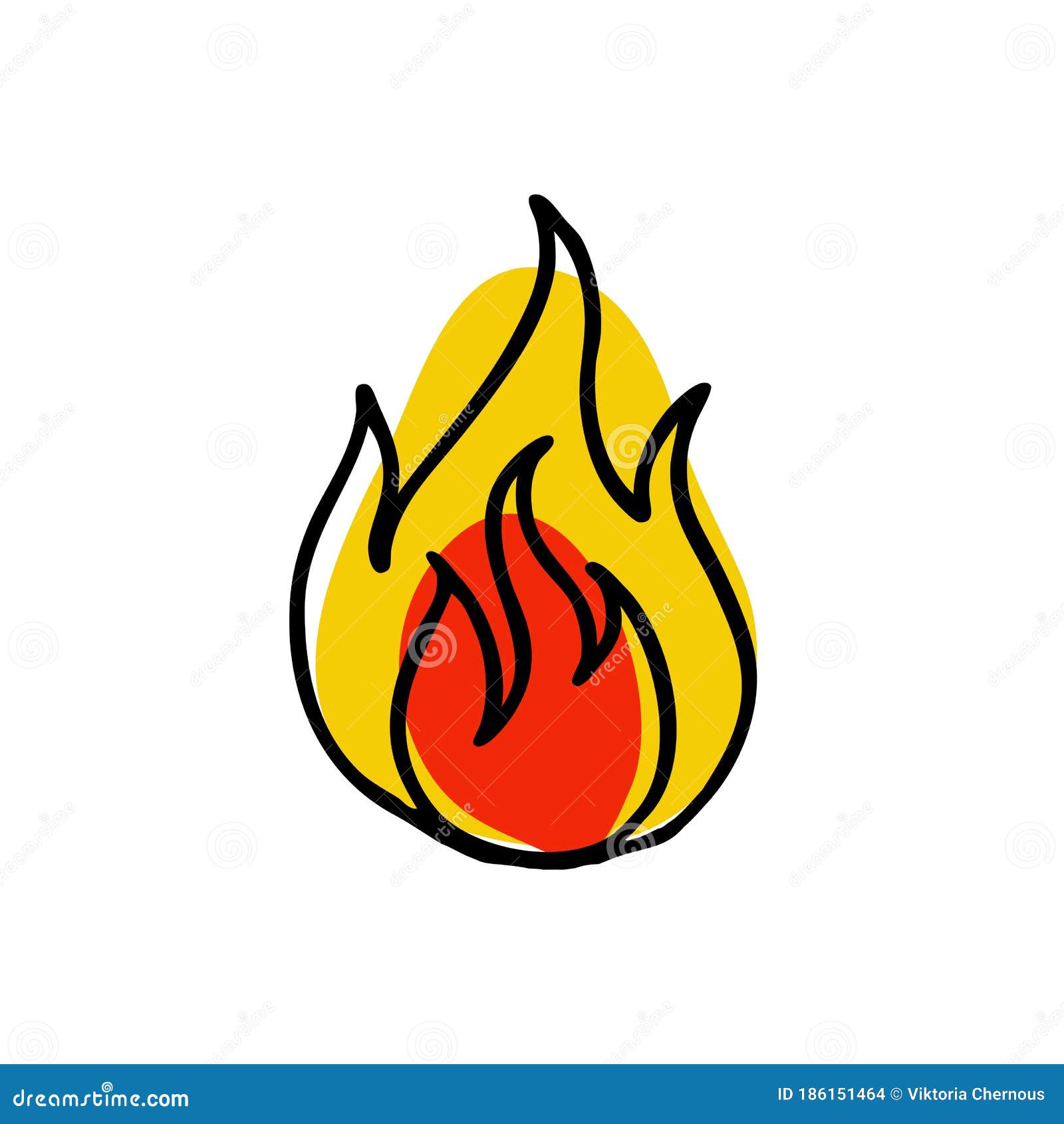 Fire Doodle Icon, Vector Illustration Stock Illustration - Illustration ...