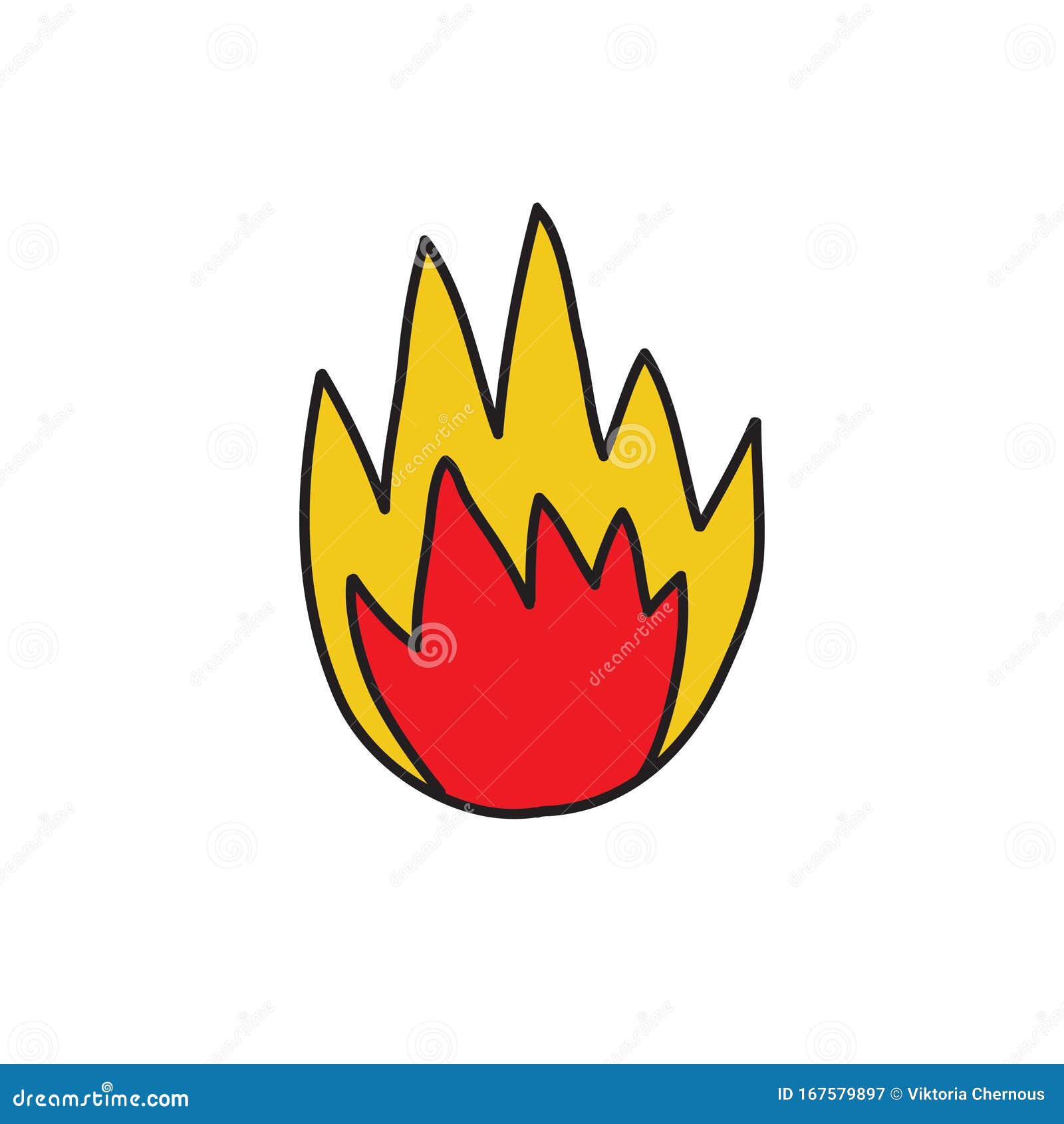 Fire Doodle Icon Vector Han Draw Stock Photography | CartoonDealer.com ...