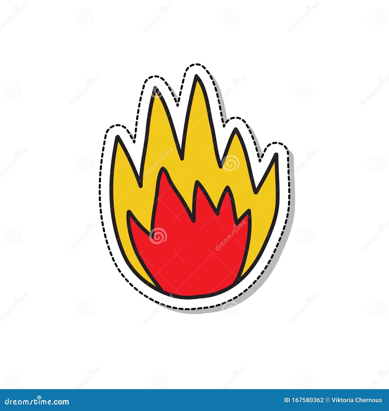 Fire Doodle Icon, Vector Illustration Stock Illustration - Illustration ...