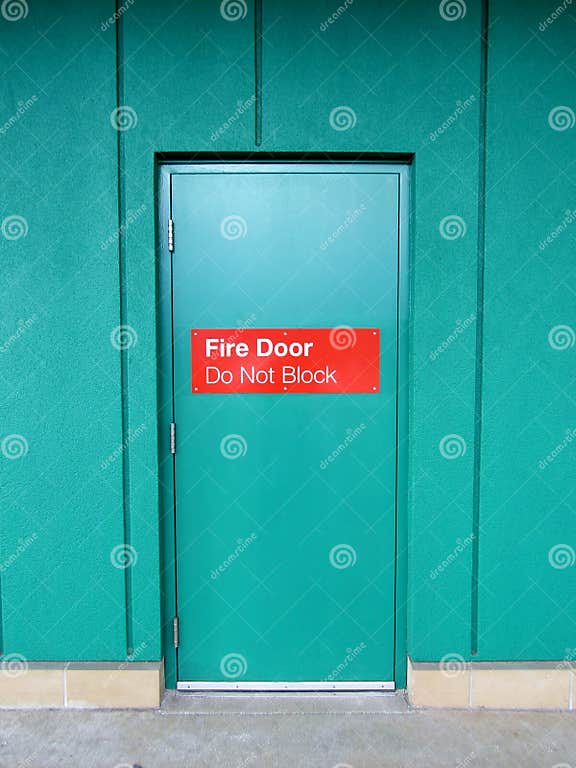Fire Door Do Not Block Sign and Emergency Exit Stock Photo - Image of ...