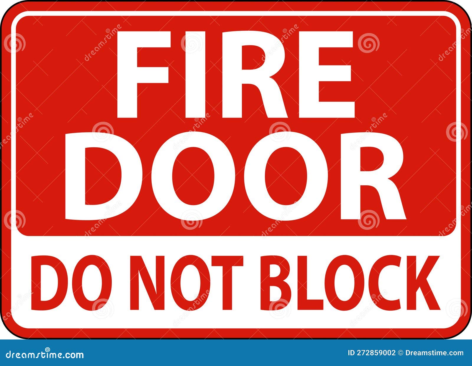 Fire Door Do Not Block Sign on White Background Stock Vector ...
