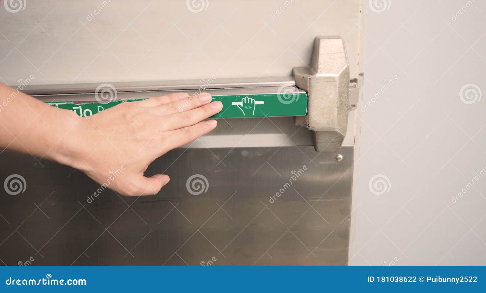 Fire Door Handle of Fire Exit for Emergency Evacuation Stock Photo ...