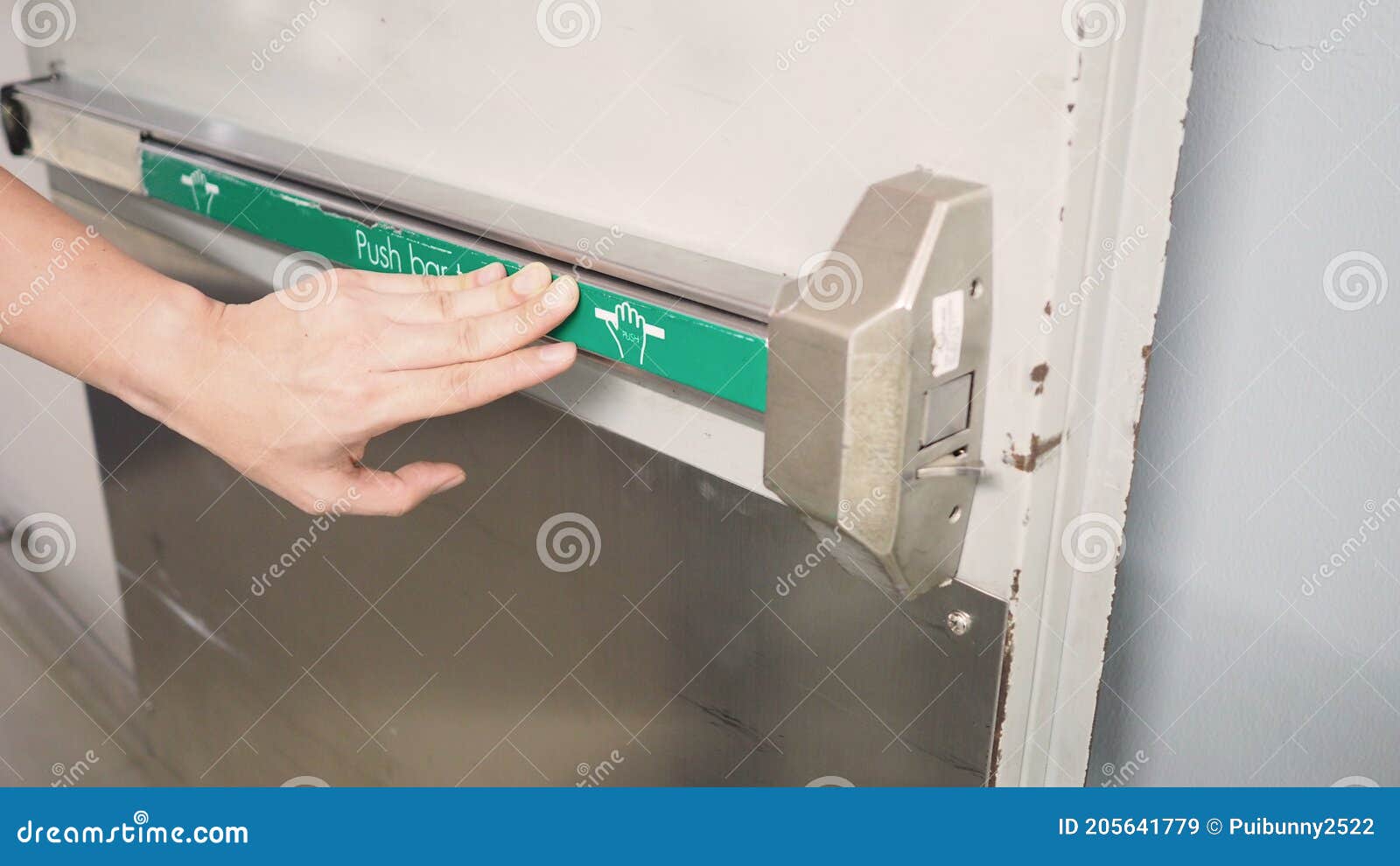 Fire Door Handle of Fire Exit for Emergency Evacuation Stock Image ...