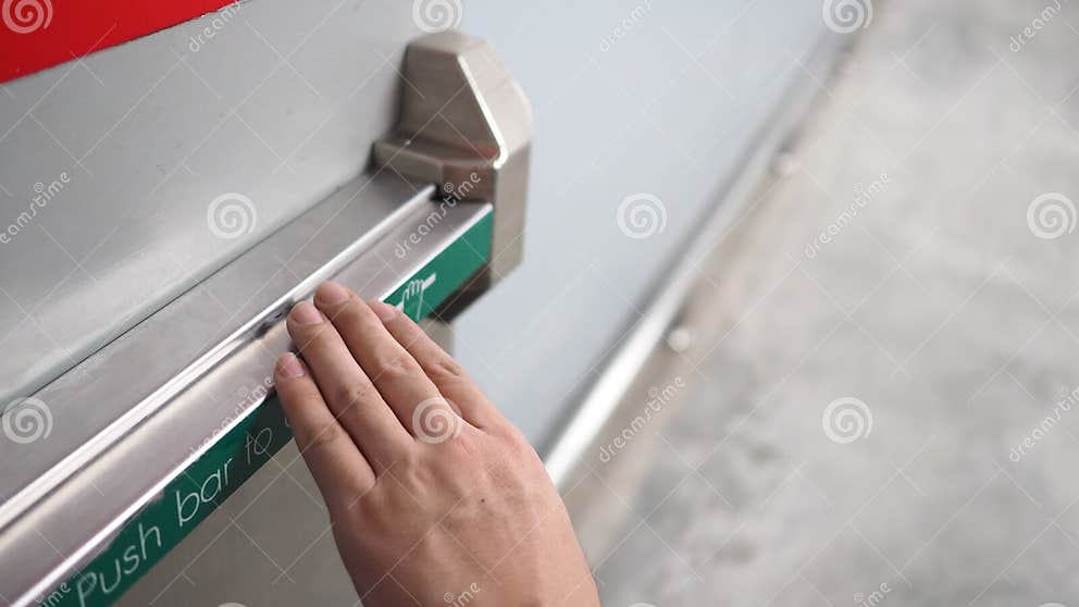 Fire Door Handle of Fire Exit for Emergency Evacuation Stock Photo ...