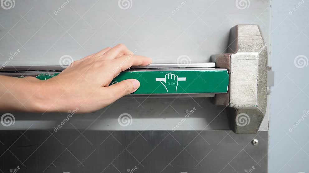 Fire Door Handle of Fire Exit for Emergency Evacuation Stock Photo ...