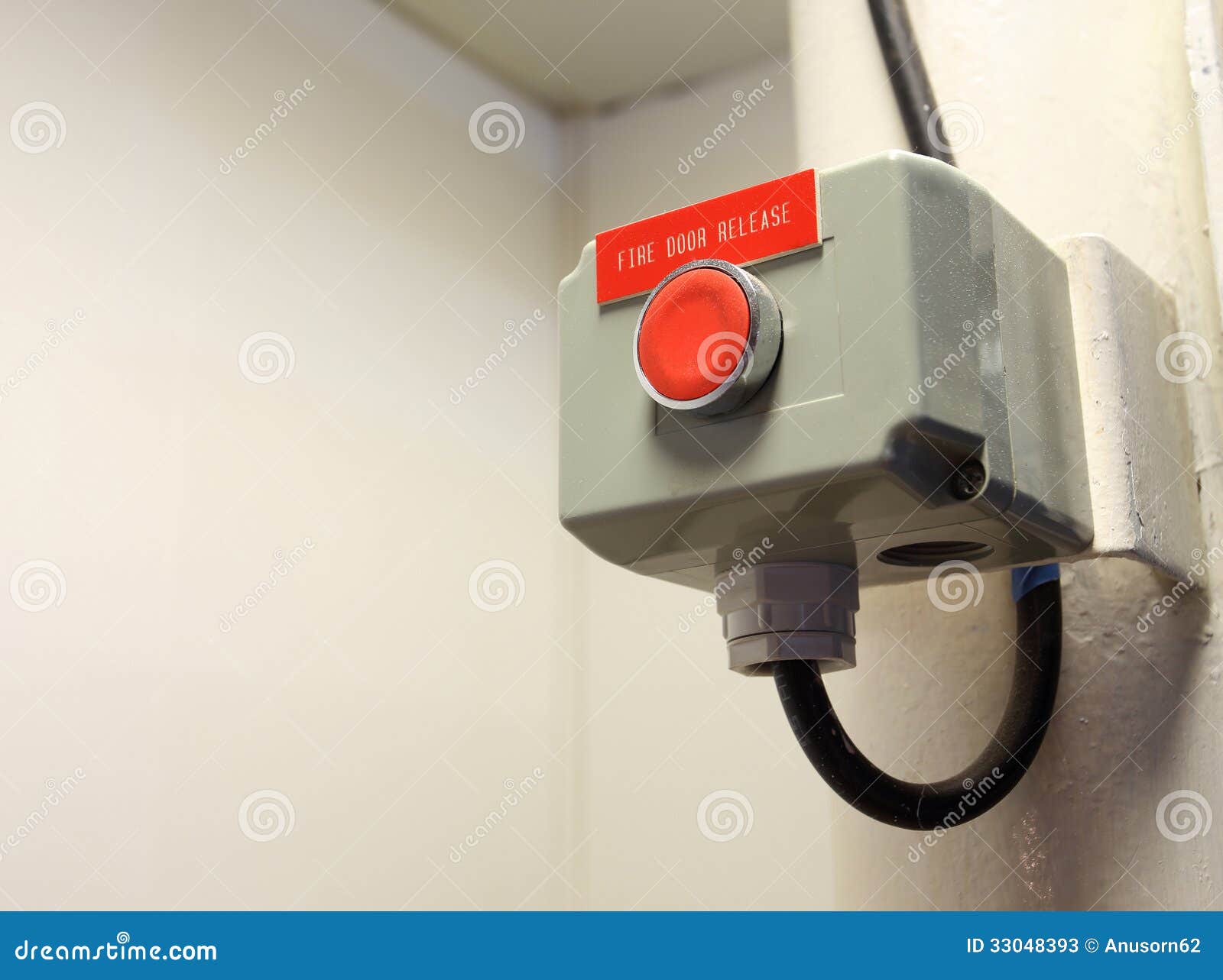 Fire door release button stock image. Image of retro - 33048393