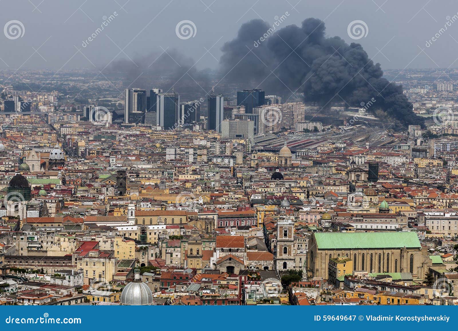 Fire in the Downtown of Naples, Italy Editorial Photography - Image of ...