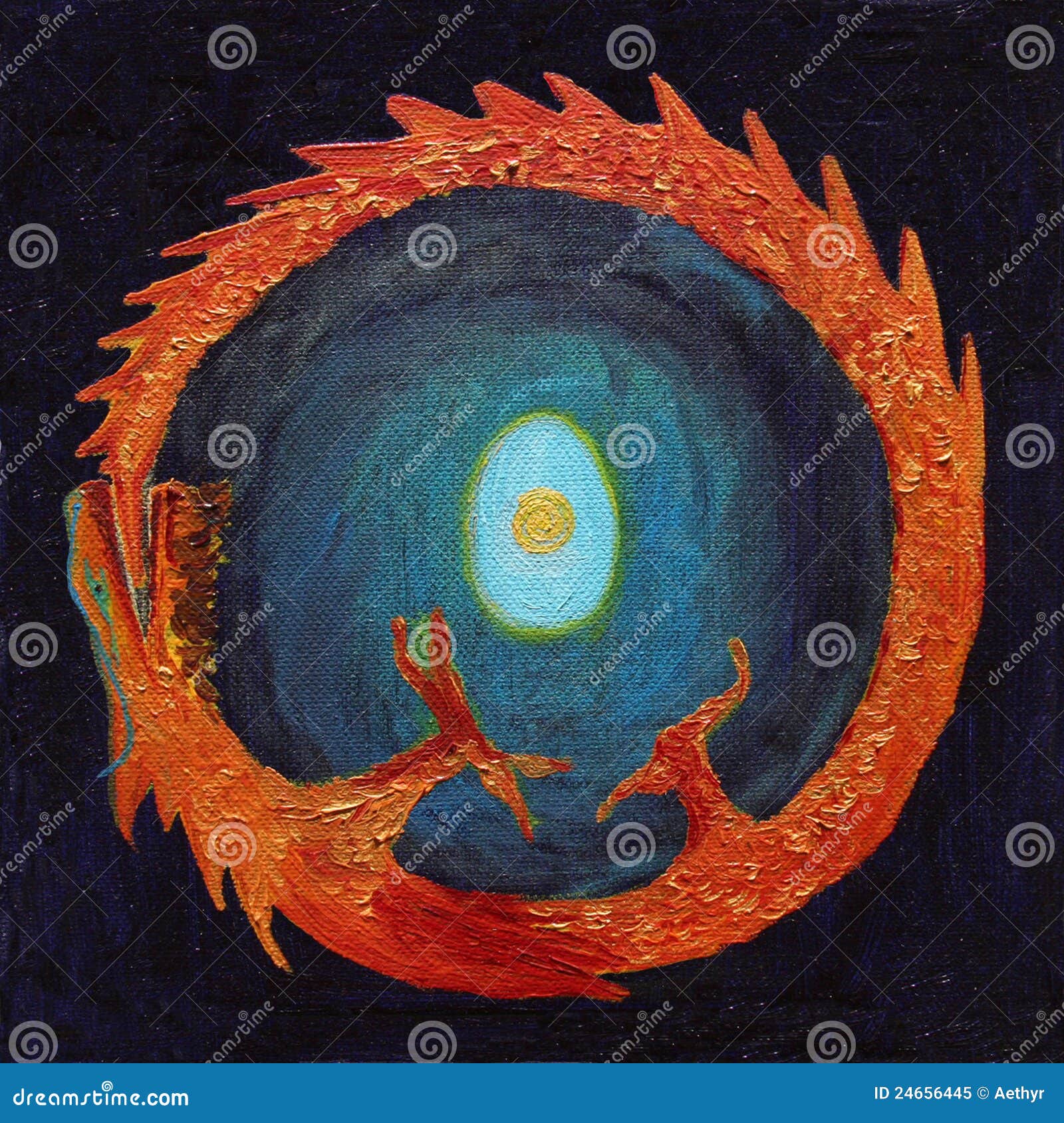 Fire Dragon On The Black Background With Copy Space. Chinese New Year ...