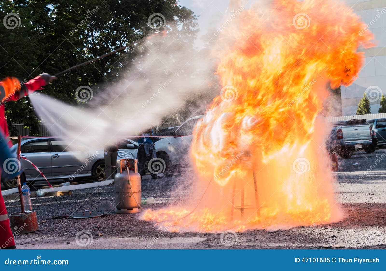 Fire drill stock image. Image of department, helmet, outdoor - 47101685