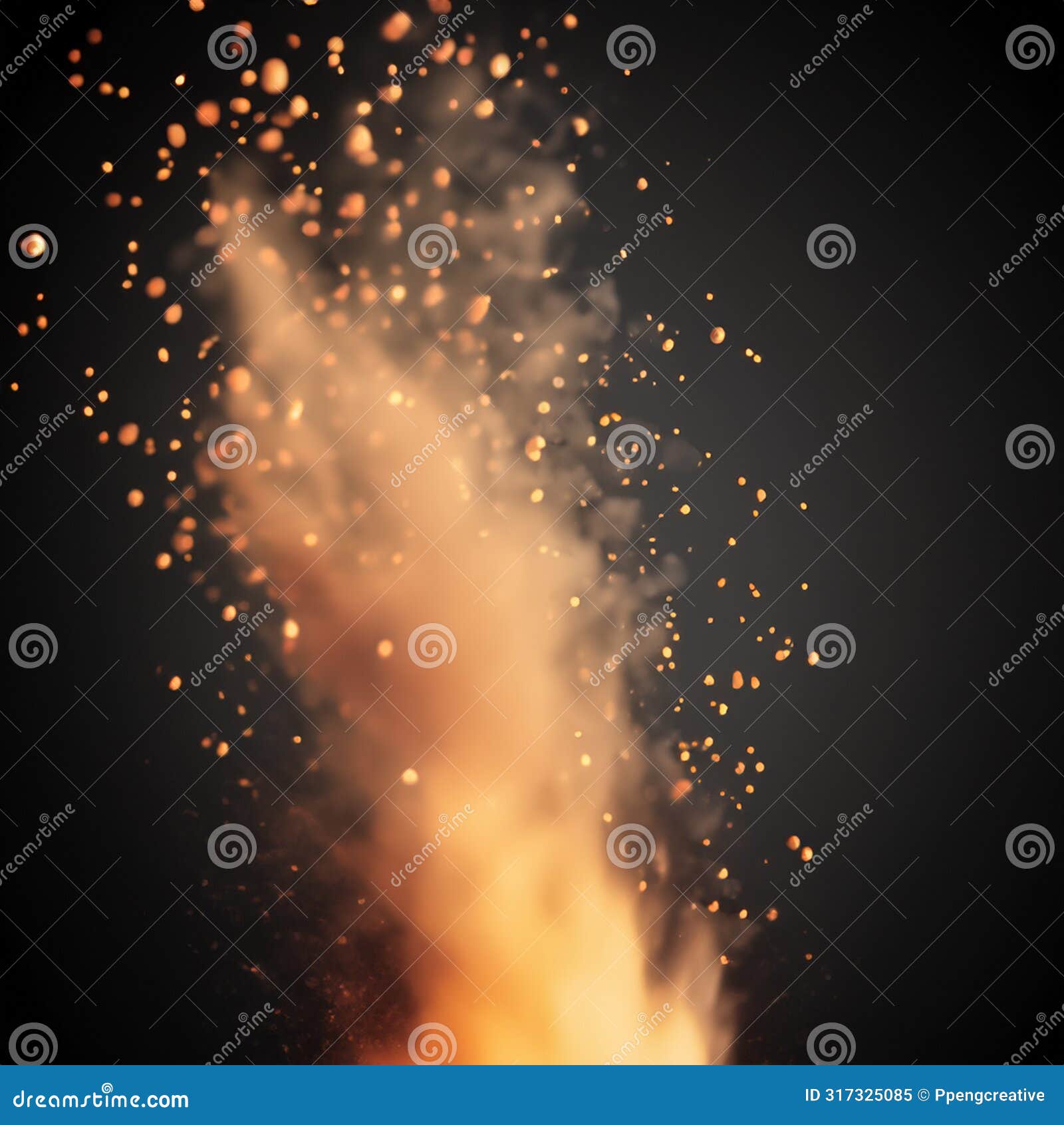 Fire Dust Exploding Fire Explosion or Fiery Explosion Against Black ...
