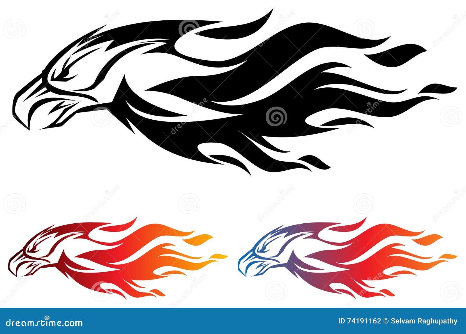 Fire eagle stock vector. Illustration of freedom, hawk - 74191162