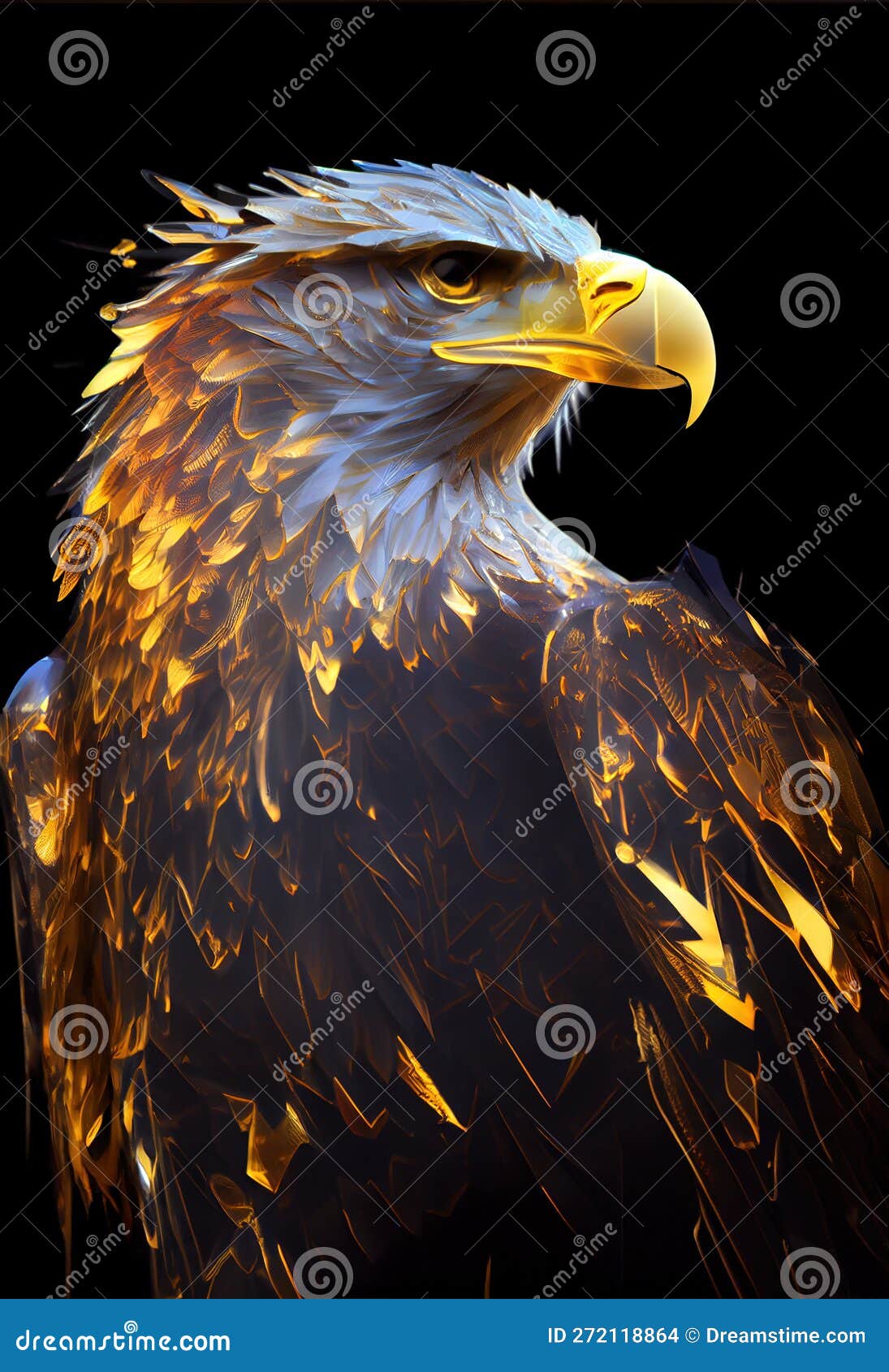 Fire Eagle Logo. AI Render. Stock Photo - Image of flame, black: 272118864