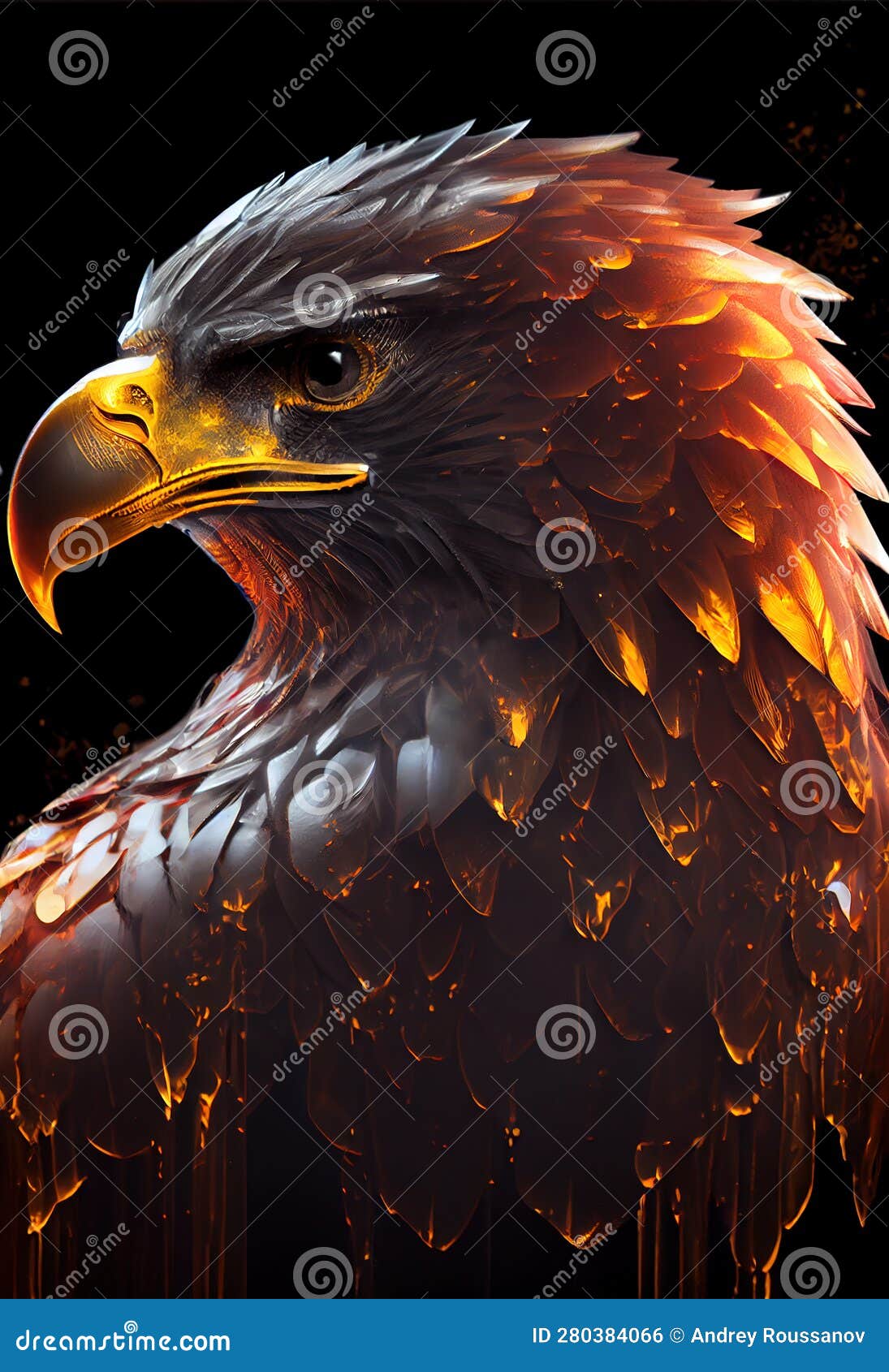Fire Eagle Logo. AI Render. Stock Illustration - Illustration of flame ...
