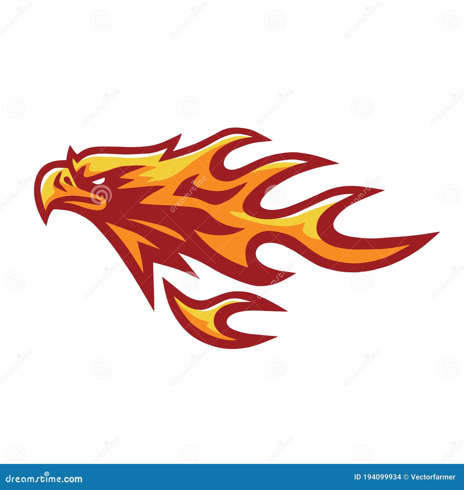 Fire Eagle Phoenix Falcon Hawk Head Flame Logo Vector Template Design ...