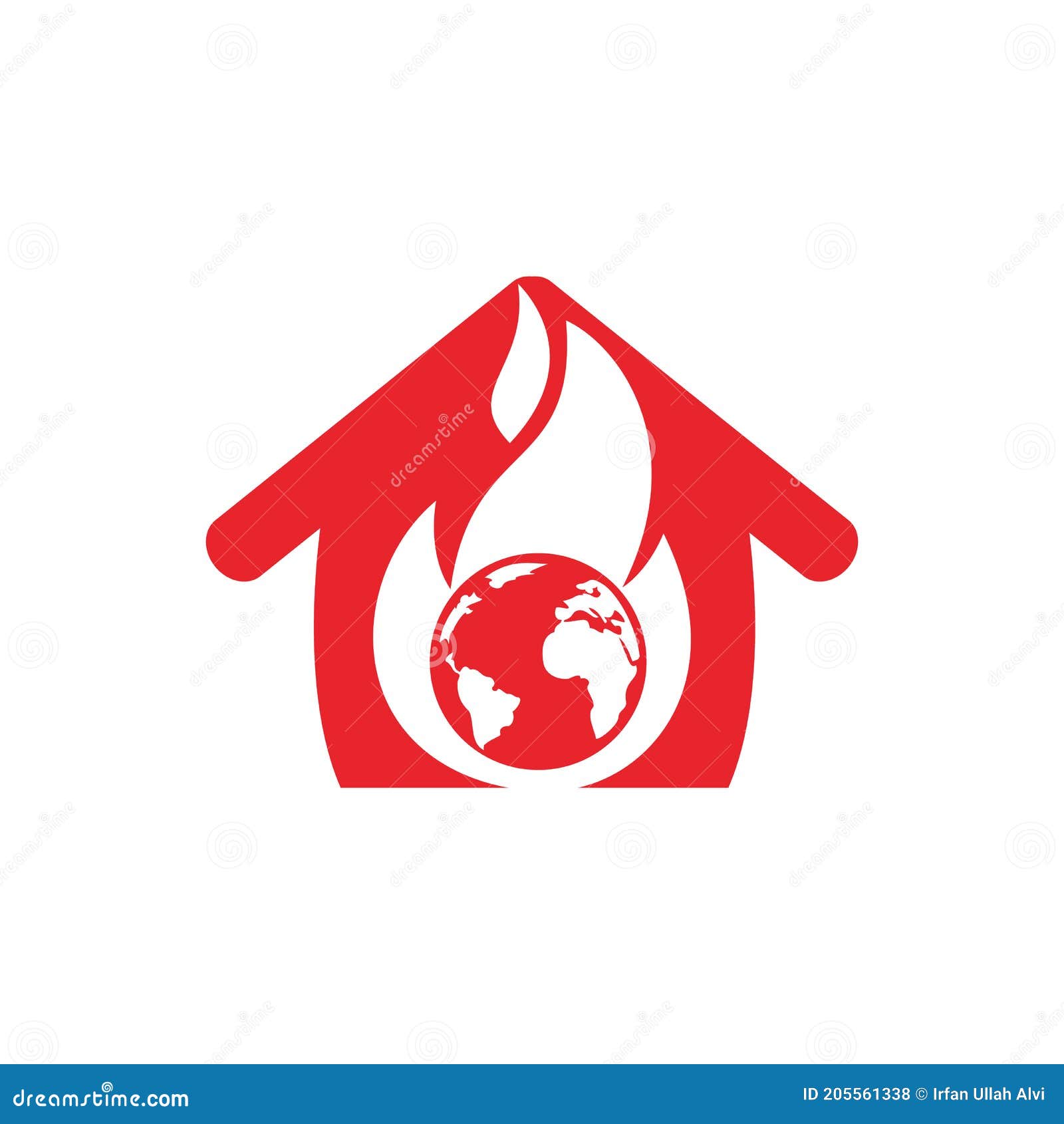 Fire and Earth with Home Icon Logo Design. Stock Vector - Illustration ...