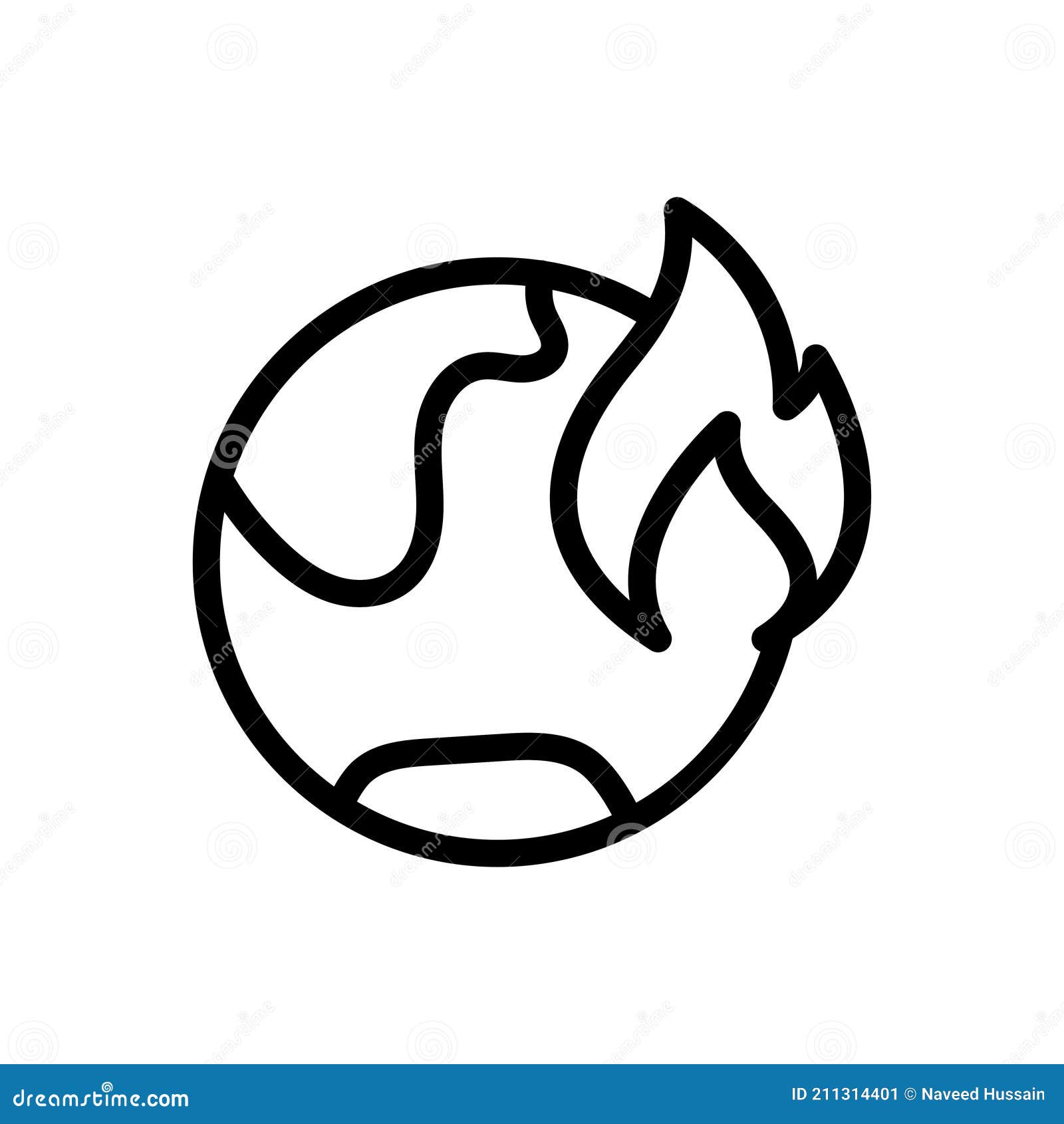 Fire earth stock vector. Illustration of flame, design - 211314401
