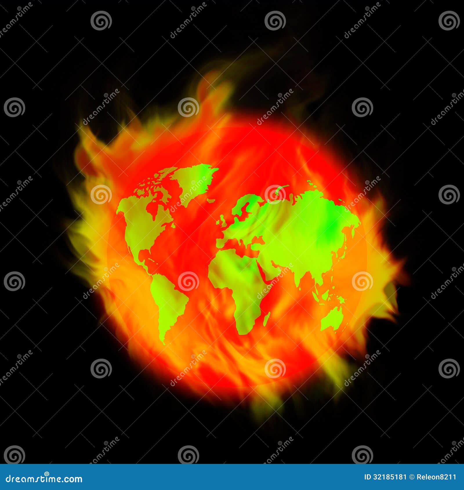 Fire earth stock image. Image of sphere, cosmos, blue - 32185181