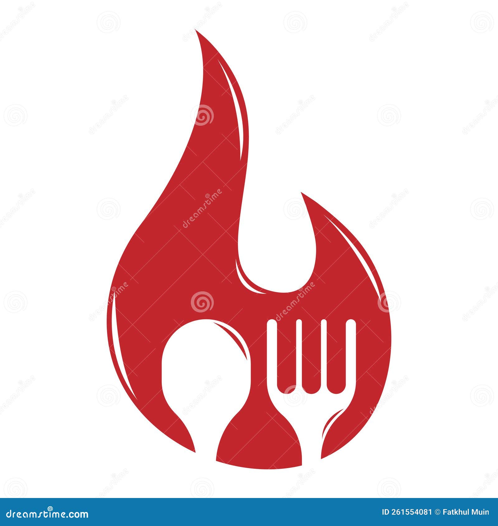 Fire Eat Logo. Spoon and Fork Smoldering Stock Vector - Illustration of ...