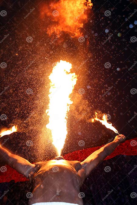 Fire Eater at the Circus stock image. Image of trick - 36369829