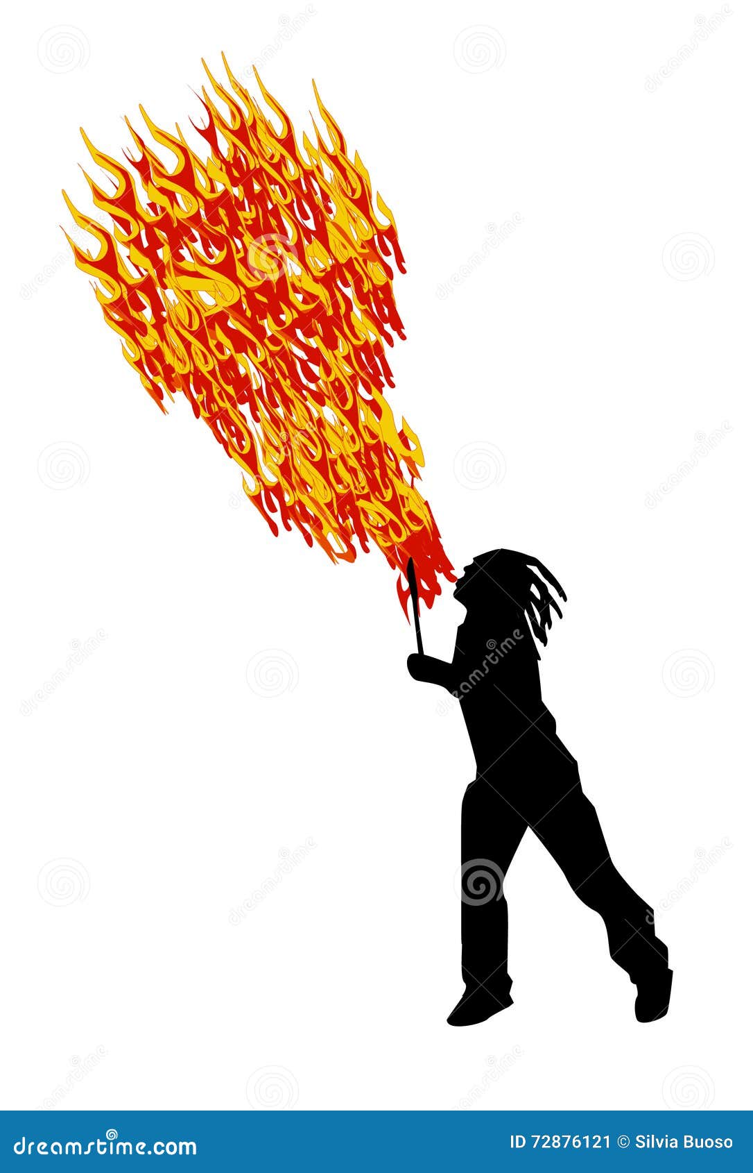 Fire Eater Man Icon. Trendy Fire Eater Man Logo Concept On White Vector ...