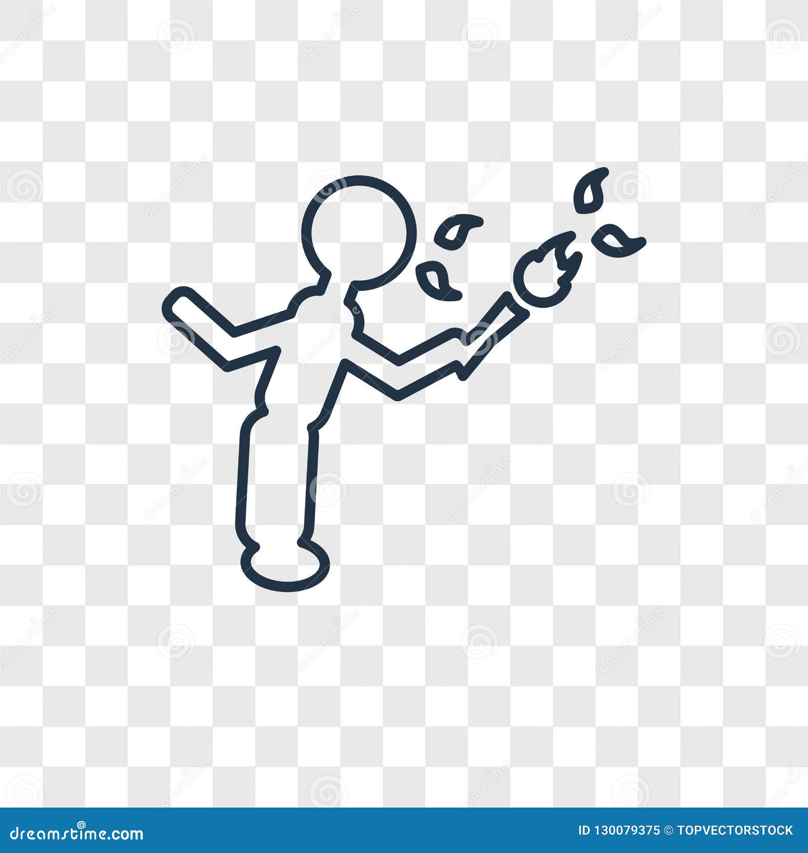 Fire Eater Man Concept Vector Linear Icon Isolated on Transparent ...