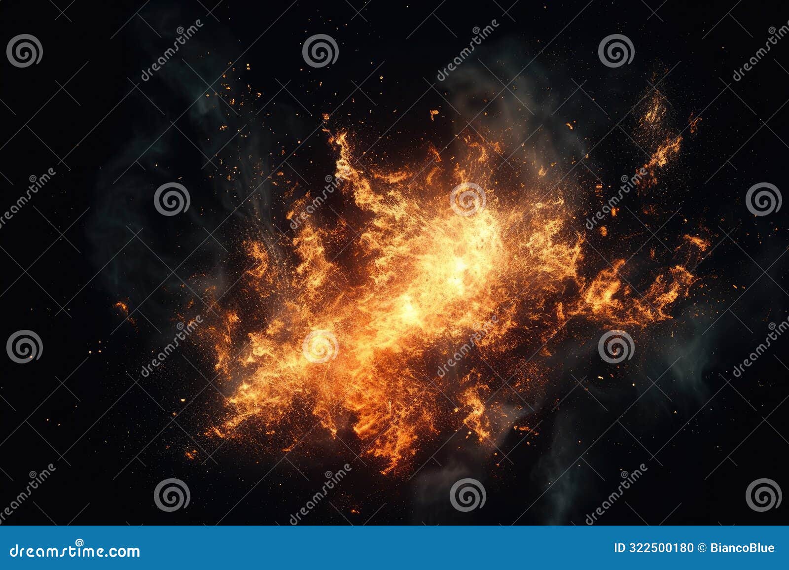 Fire Effect Bursting Explosion Light Orange Color, Emit Hot Temperature ...