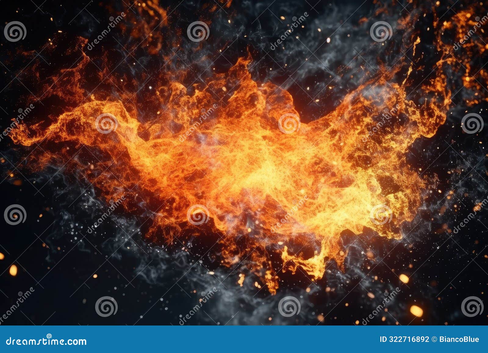 Fire Effect Bursting Explosion Light Orange Color, Emit Hot Temperature ...