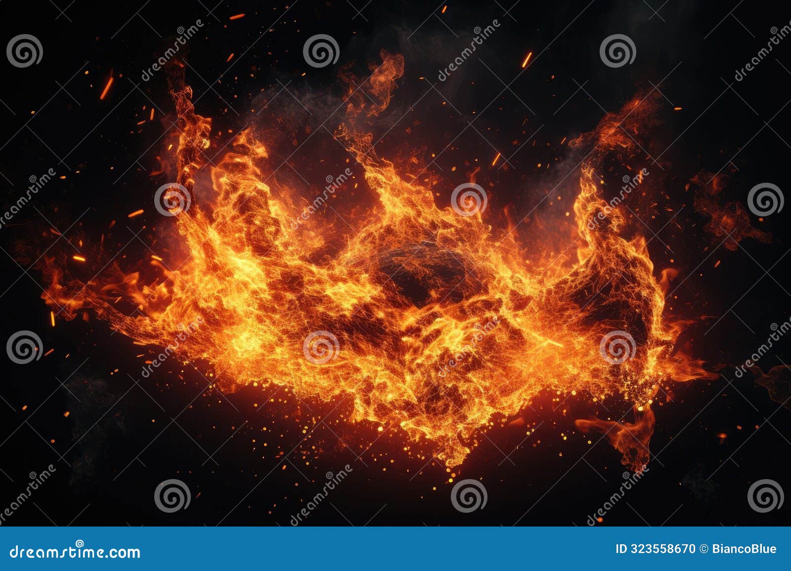 Fire Effect Bursting Explosion Light Orange Color, Emit Hot Temperature ...