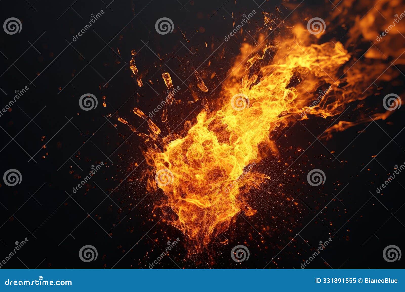 Fire Effect Bursting Explosion Light Orange Color, Emit Hot Temperature ...