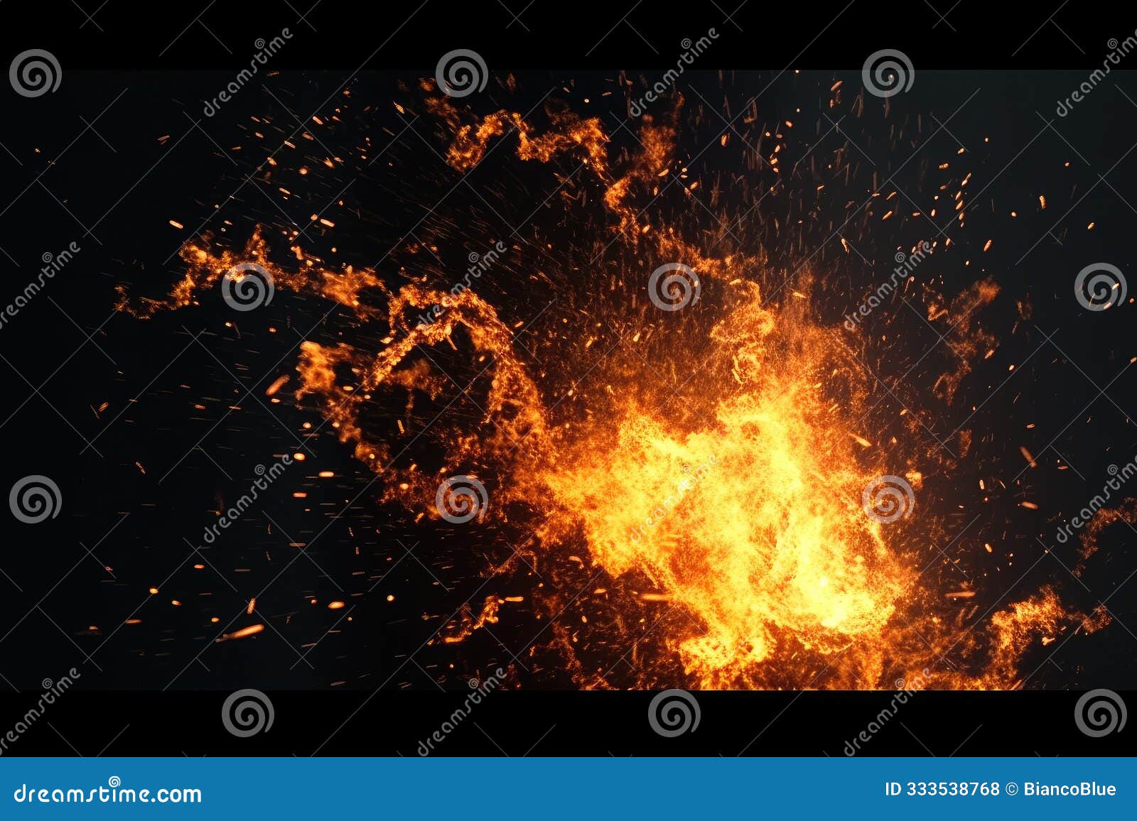 Fire Effect Bursting Explosion Light Orange Color, Emit Hot Temperature ...