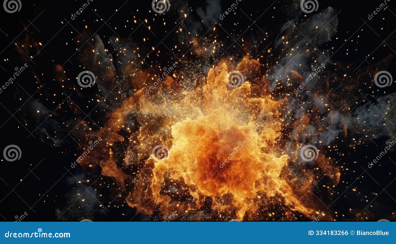 Fire Effect Bursting Explosion Light Orange Color, Emit Hot Temperature ...